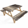 Abstract Paint Picnic Table Cover with Bench Covers Vintage Brown ...