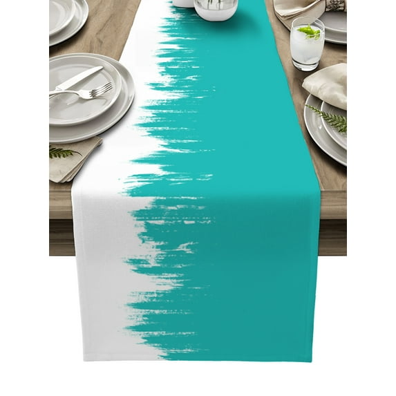 Abstract Paint Smear Pop Color Black Table Runner ration Home r Dinner ...
