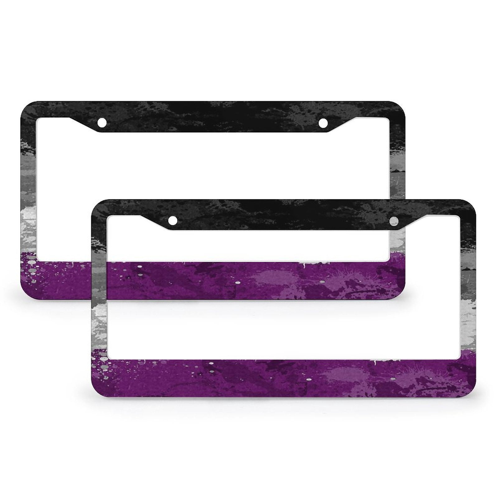Abstract Paint Splatter Asexual Pride Flag Pattern License Plate Frame ...