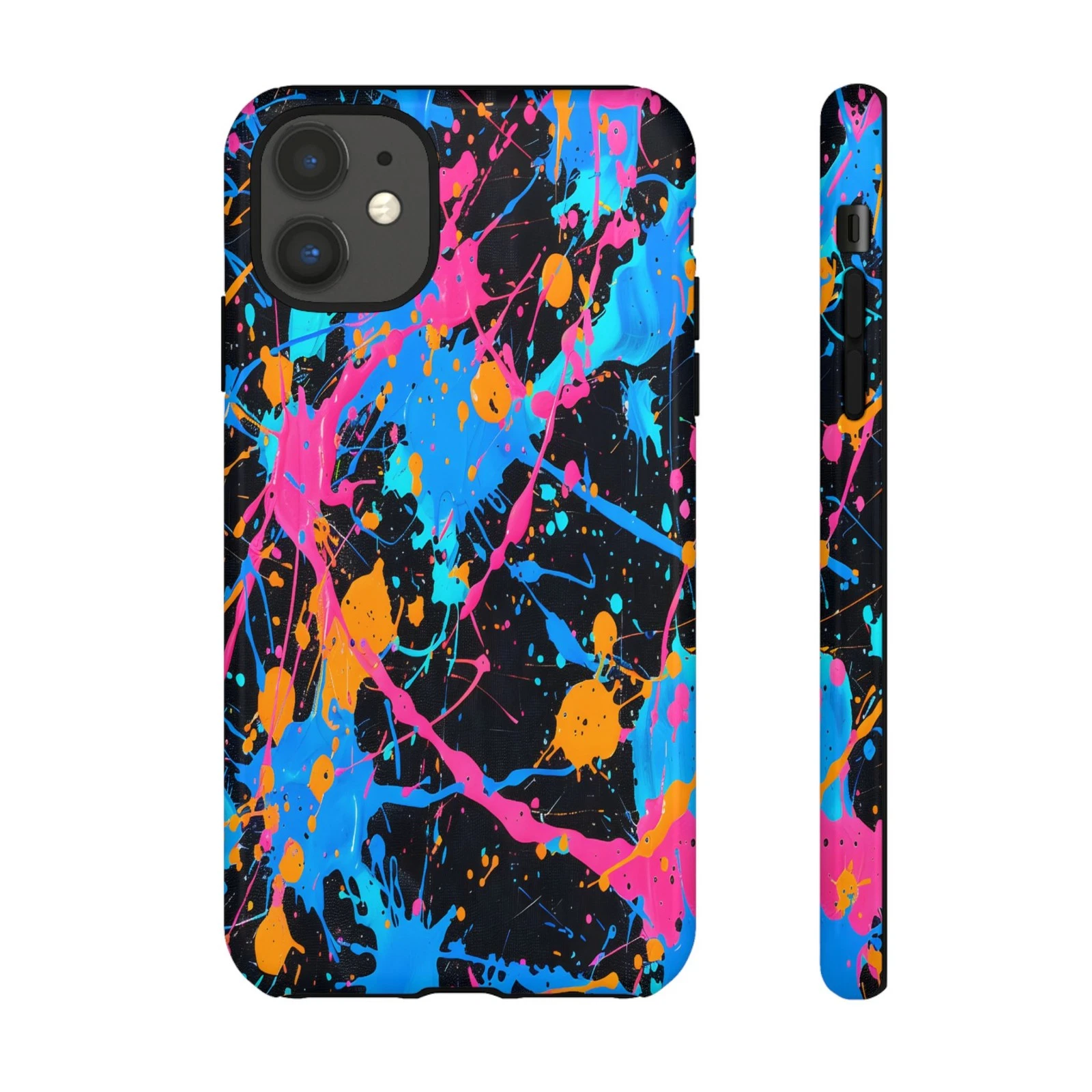 Abstract Paint Splatter Pattern Tough Phone Case for iPhone 11 to 17 ...