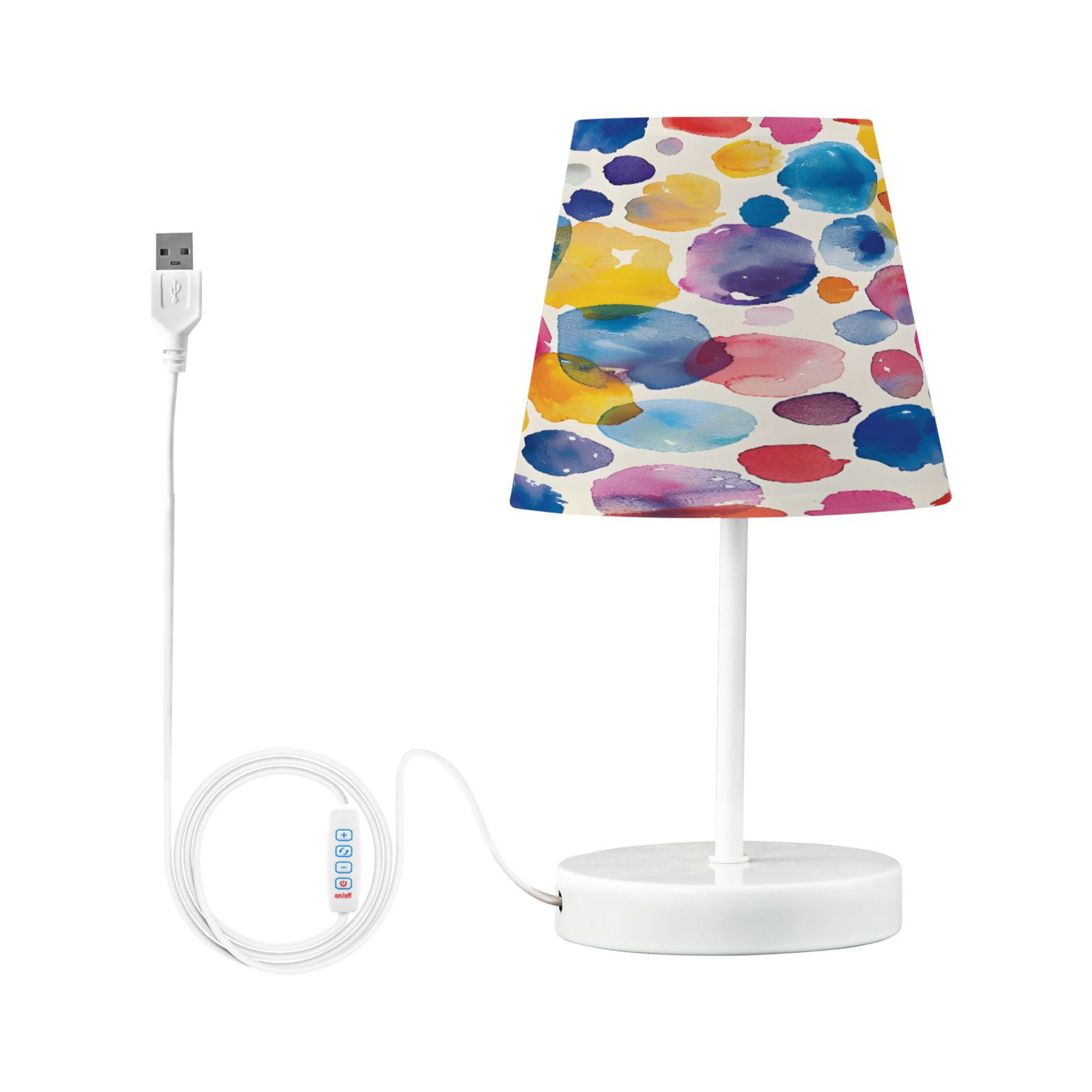 Abstract Paint Spots Desk Lamp LED Table Nightstand Lamps with 3 Color ...