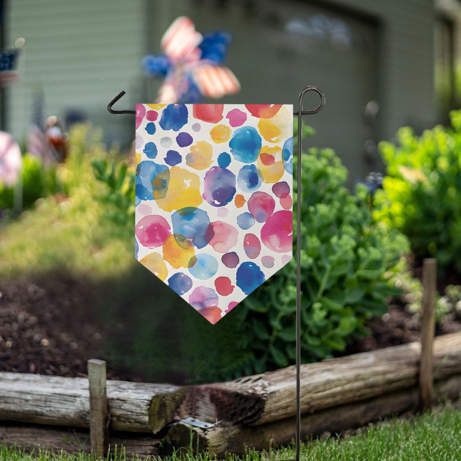 Abstract Paint Spots Garden Flag 18" x 12.5" Double Sided Yard Lawn ...