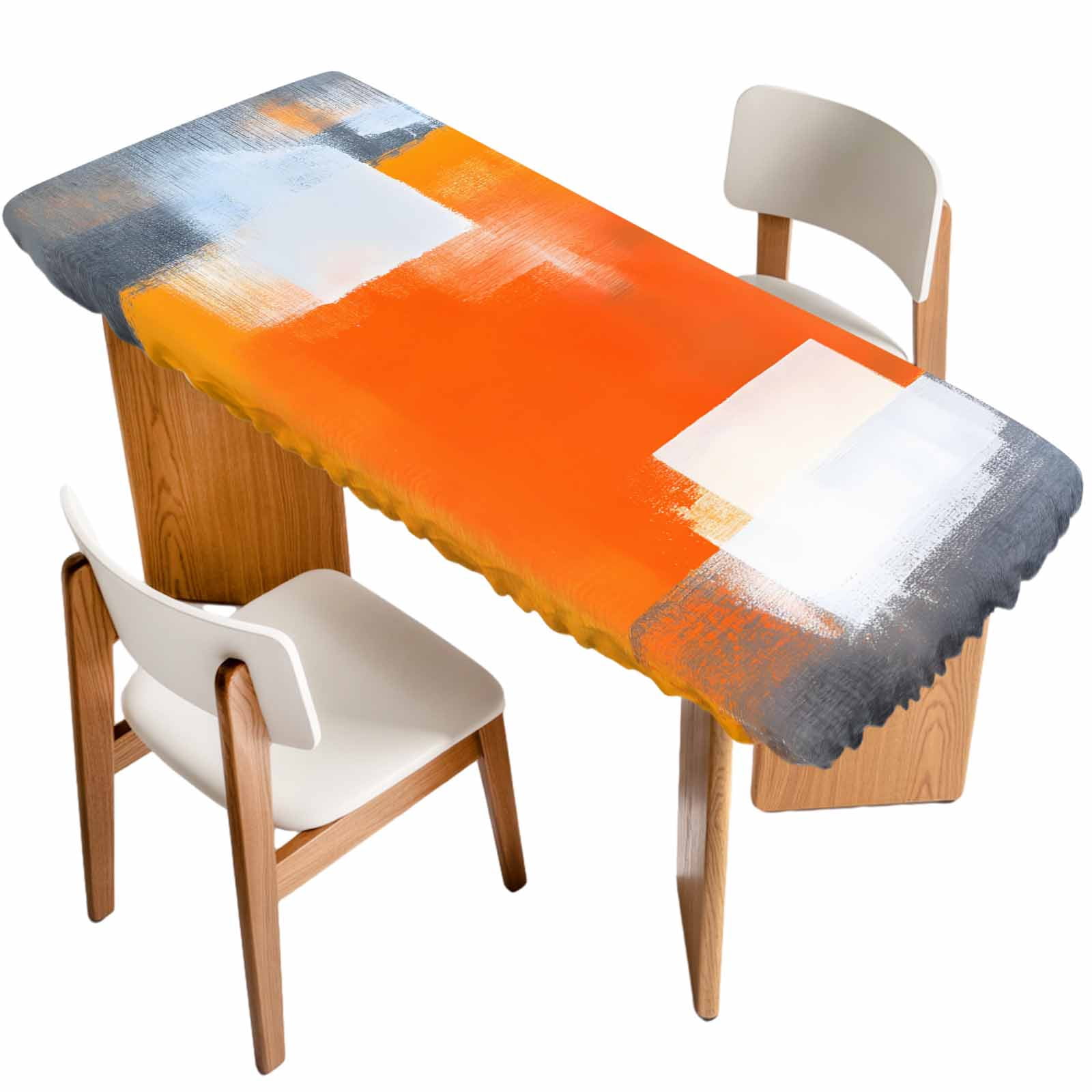 Abstract Paint Texture Fitted Rectangle Tablecloth 32" x 96" Retro ...
