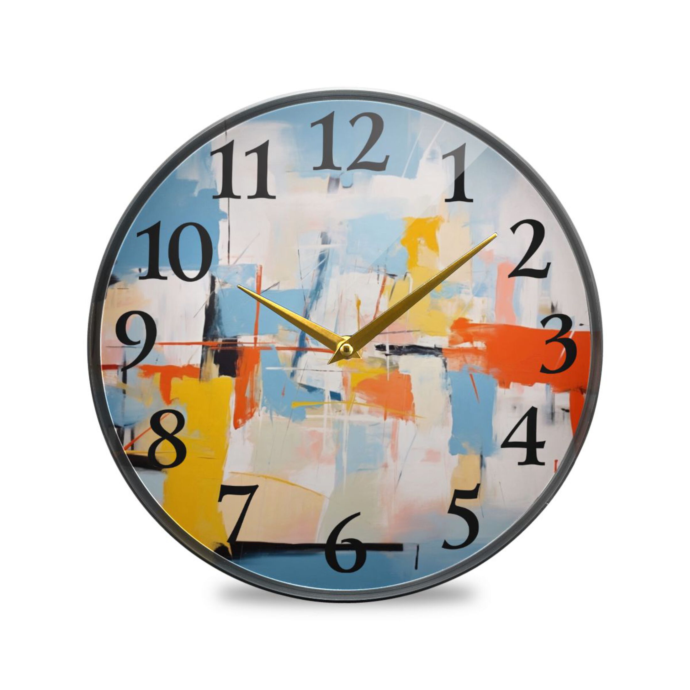 Abstract Paint Wall Clocks Battery Operated 11.9 Inch Round Clock ...