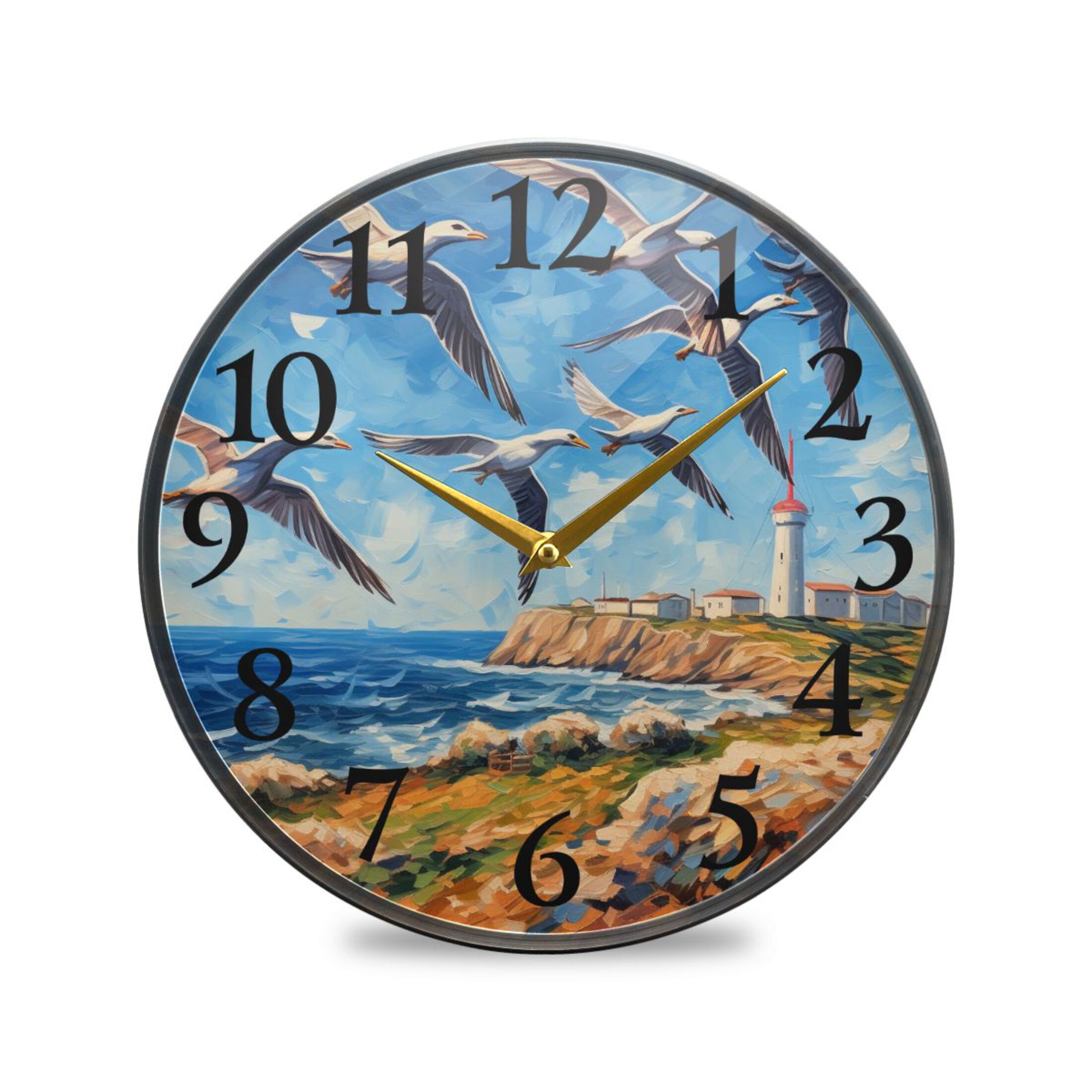 Abstract Paint Wall Clocks Battery Operated 9.5 Inch Round Clock ...