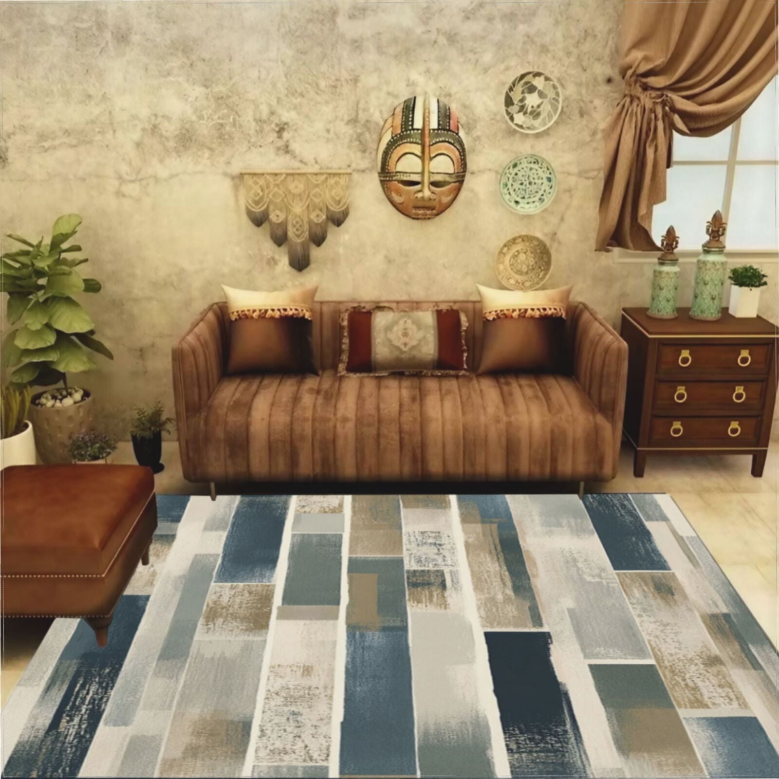 Abstract Painted Block Pattern Light Luxury Home Carpets Living Room ...