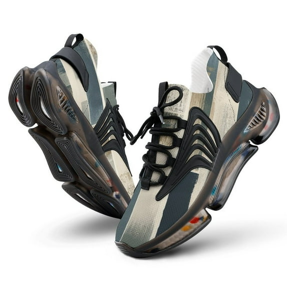 Abstract Painted Block Pattern Walking Shoes for Men Woman Lightweight ...