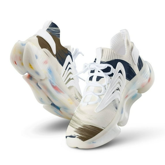 Abstract Painted Brushstrokes Swirls Art Walking Shoes for Men Woman ...
