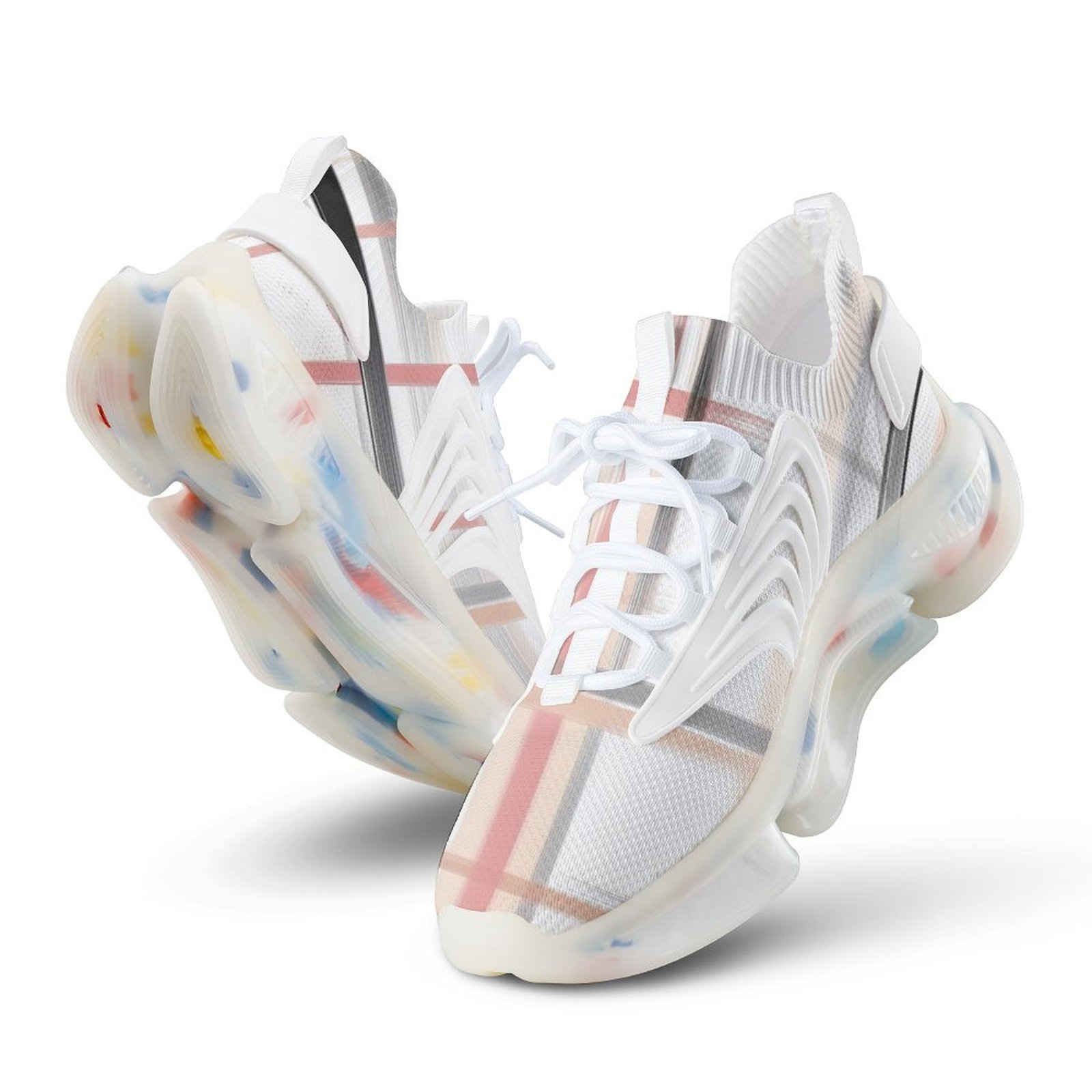 Abstract Painted Grid Lines Walking Shoes for Men Woman Lightweight ...