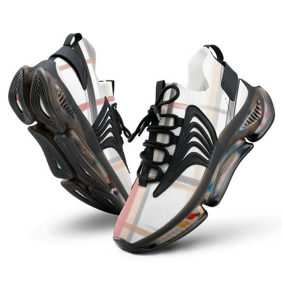 Abstract Painted Grid Lines Walking Shoes for Men Woman Lightweight ...