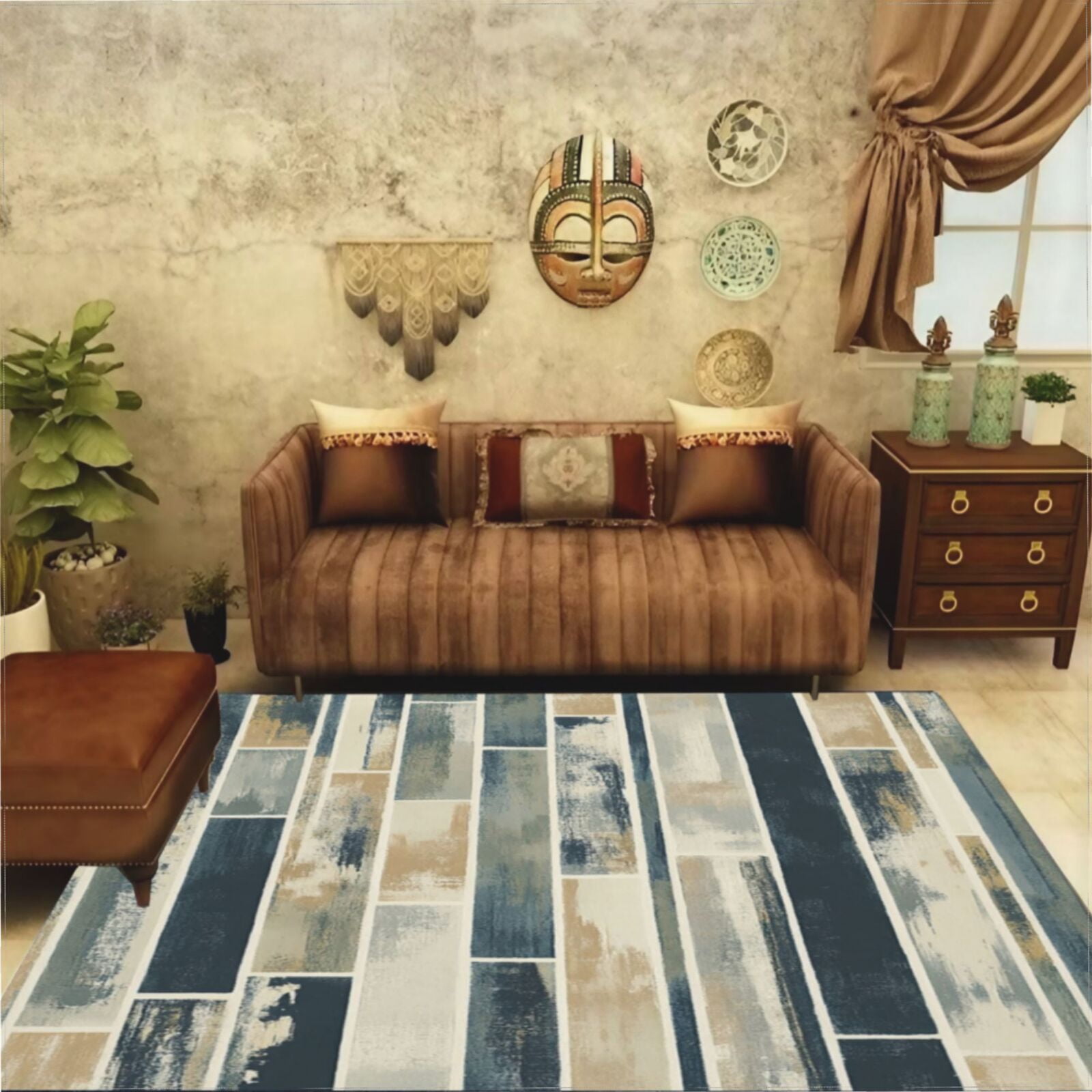Abstract Painted Wood Planks Light Luxury Retro Carpet Large Size ...