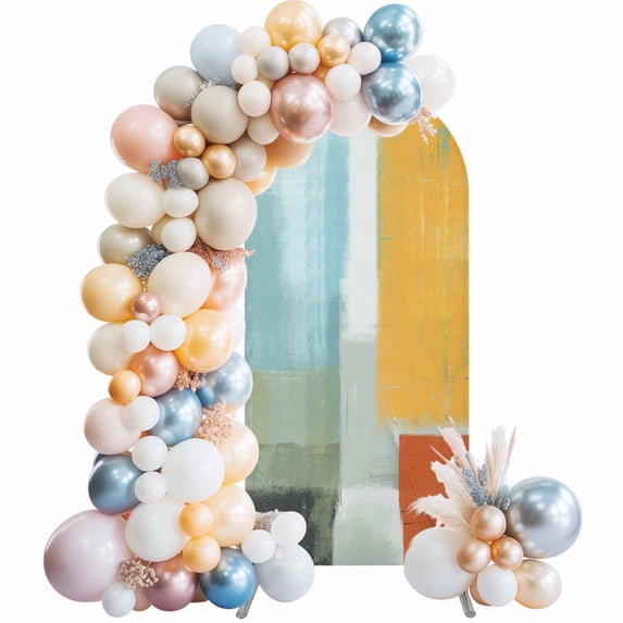 Abstract Painting Arch Backdrop Covers 6 FT, Art Style Orange Blue ...