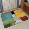 Abstract Painting Front Door Mat Indoor Entrance, Art Style Orange Blue ...