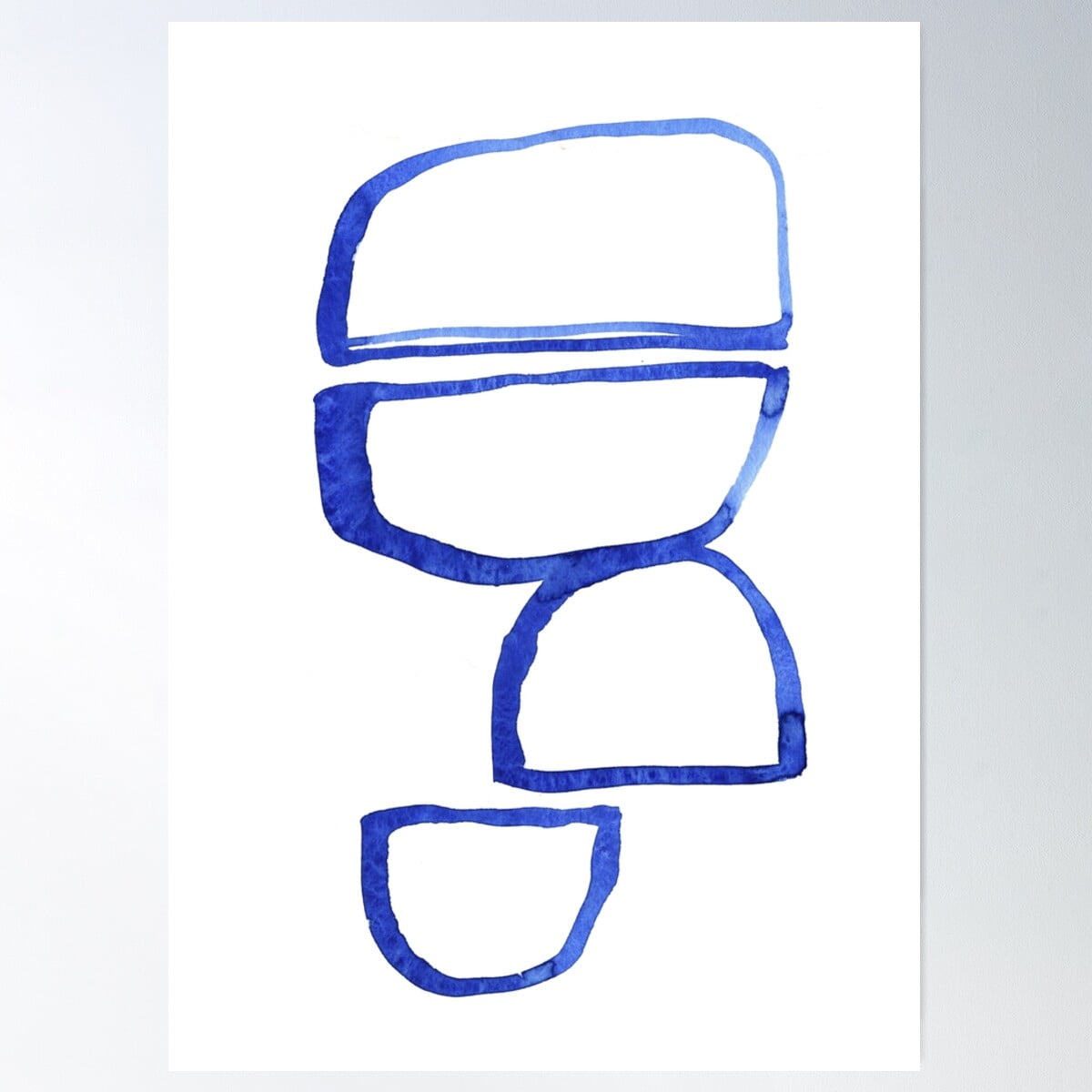 Abstract Painting In Classic Blue Watercolor Paint Poster Wall Art ...