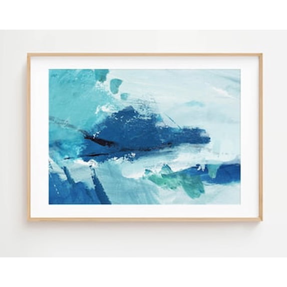 Abstract Painting Modern Beach House Art Blue Green Coastal Art ...