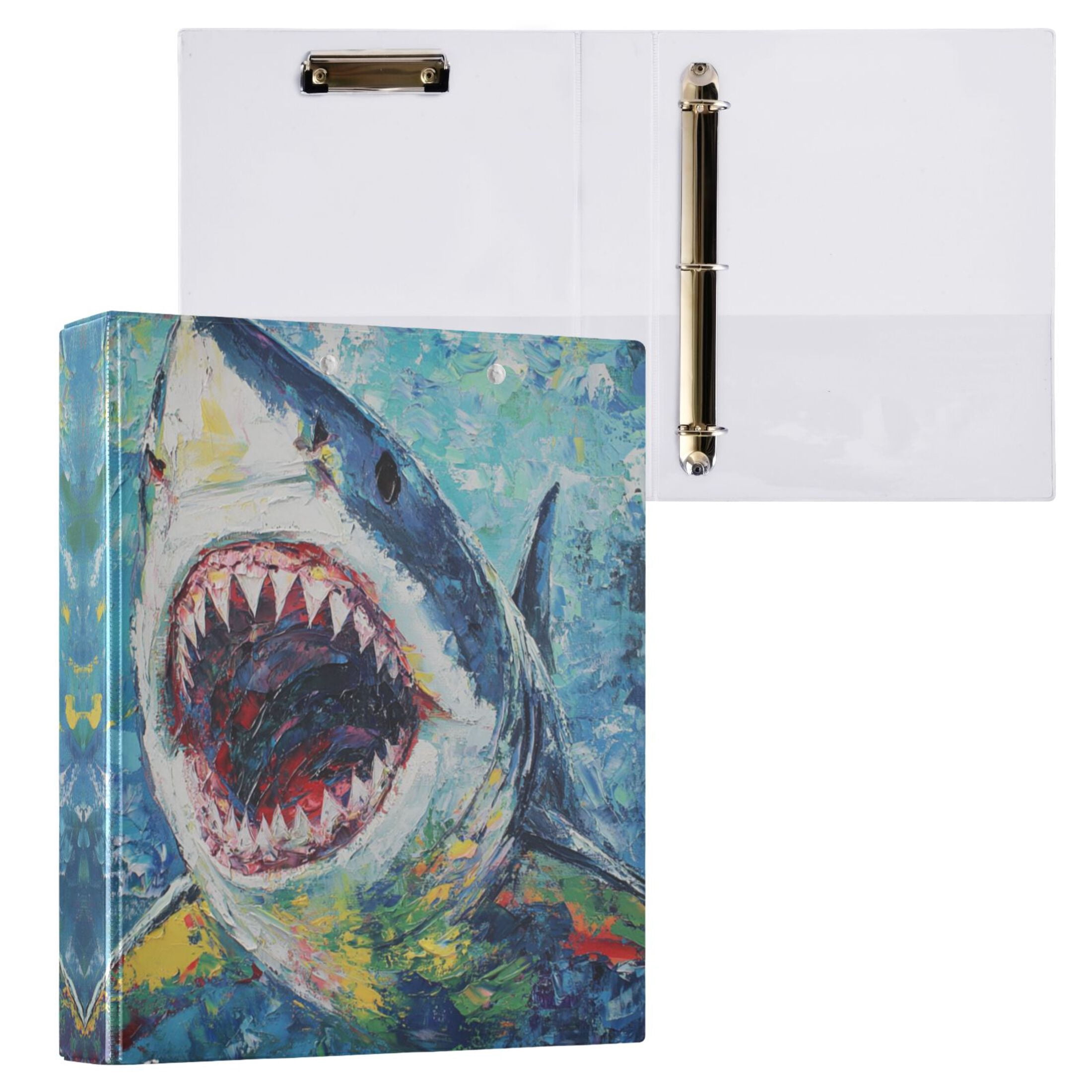 Abstract Painting Of A Shark 3 Ring Hardcover Binders 1.5in Round Rings ...
