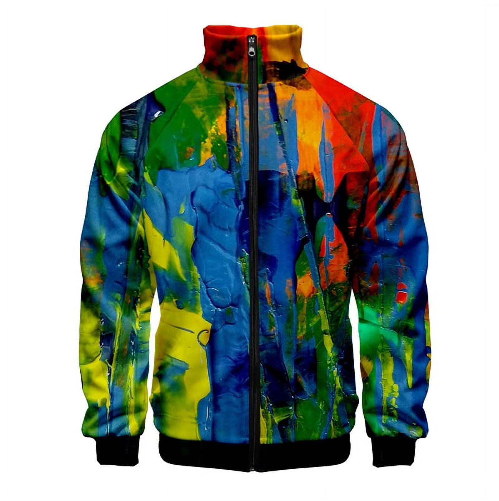 Abstract Painting Pattern 3D Jacket Men Women Harajuku Hip Hop Style ...