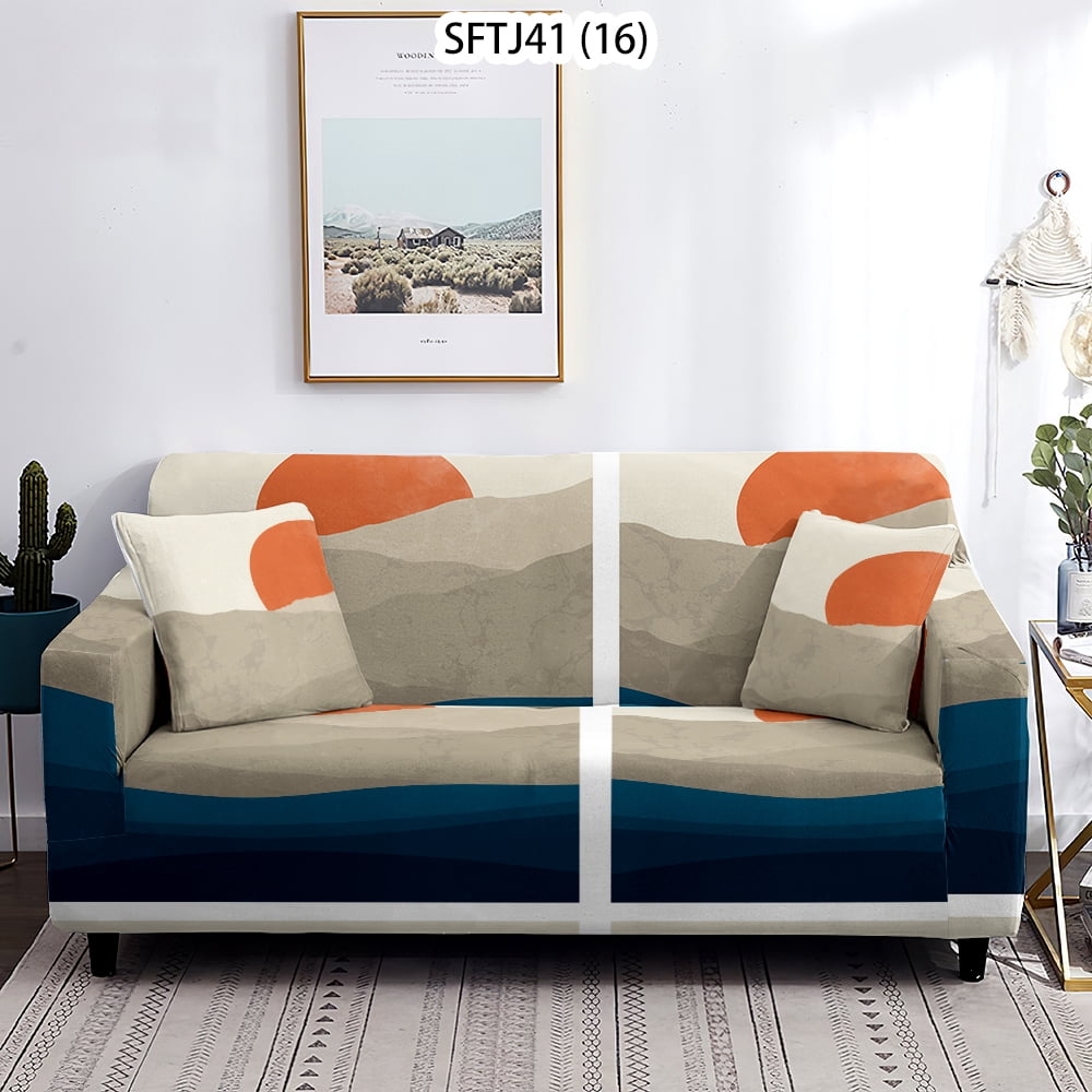 Abstract Painting Print Sofa Cover Sofa Dustproof Corner Chaise Longue ...