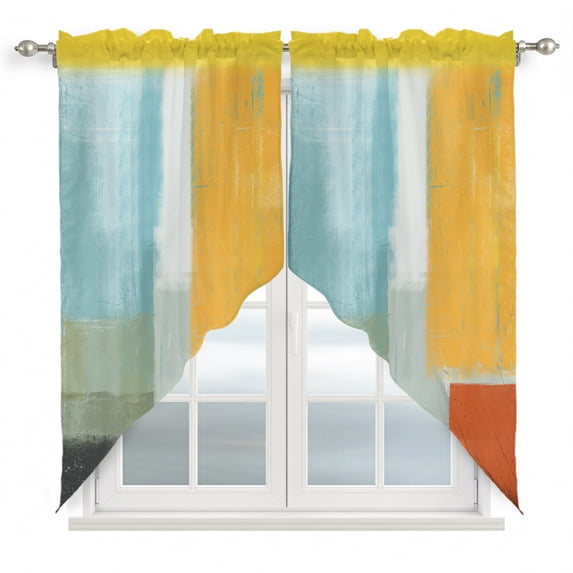 Abstract Painting Swag Valances for Windows 36 inches Long, Art Style ...