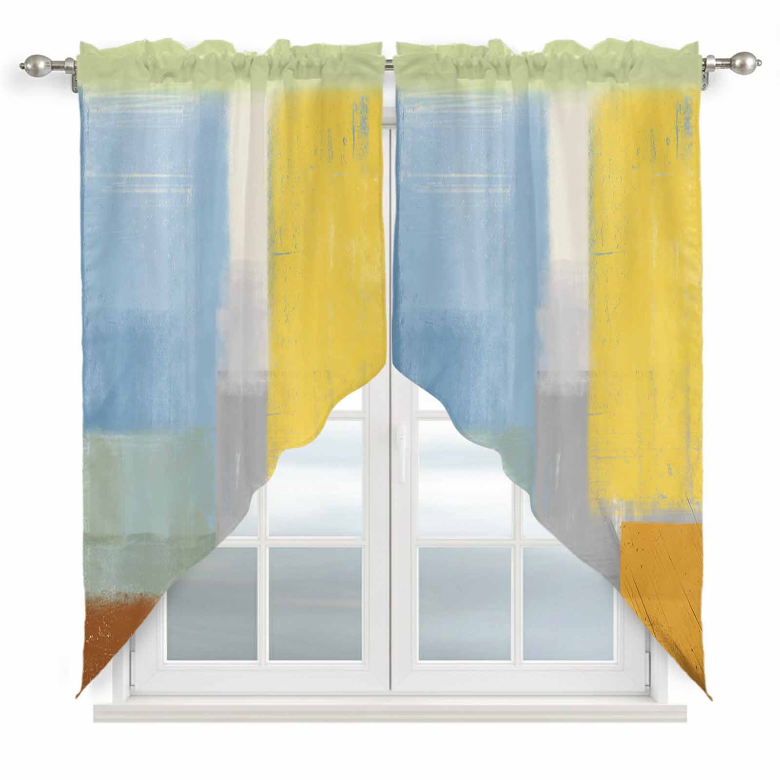 Abstract Painting Swag Valances for Windows 45 inches Long, Art Style ...