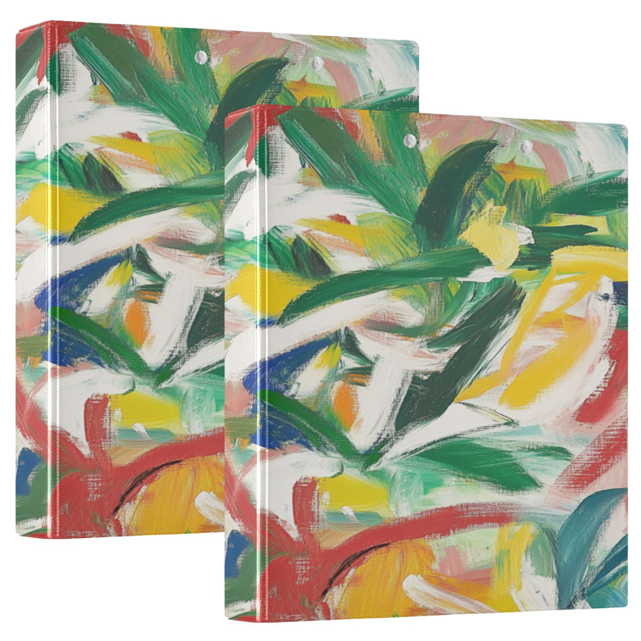 Abstract Painting Of Tropical Flowers 3 Ring Hardcover Binders 1.5in ...