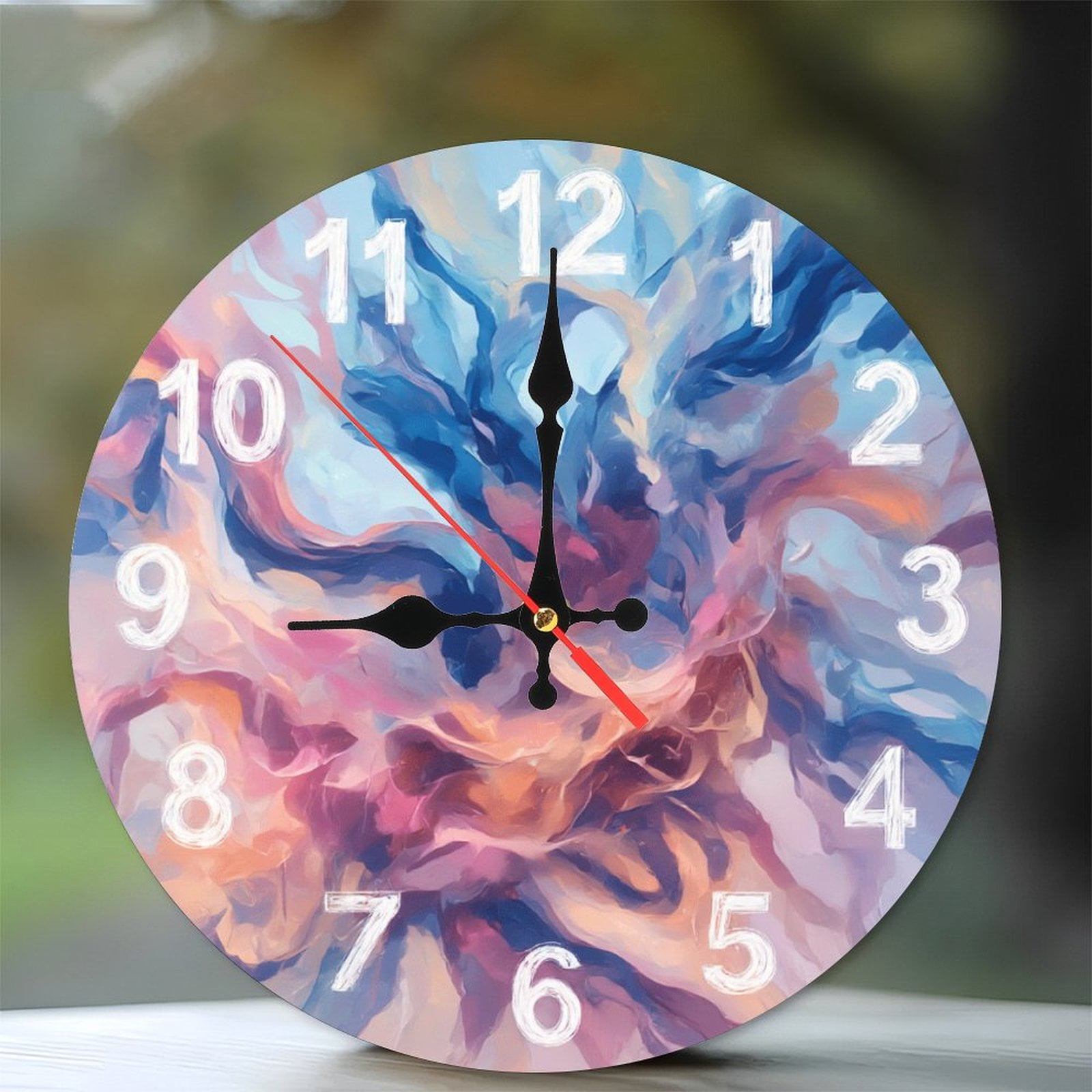 Abstract Painting Wall Clock Home Decor Modern Art 10-Inch Silent ...