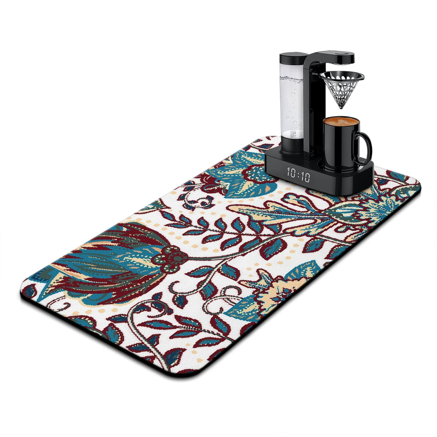 Abstract Paisley Art Coffee Mat - Multi-Layer Absorbent Non-Slip Mat ...