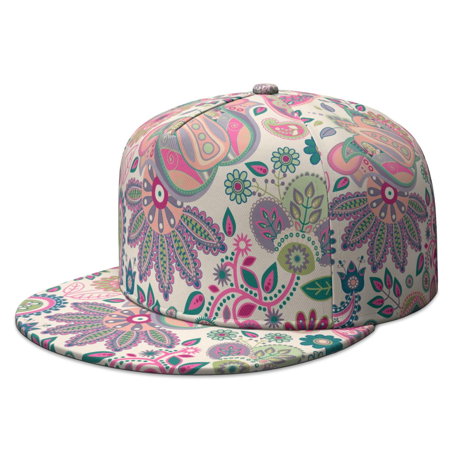 Abstract Paisley Art Snapback Hat, Adjustable Baseball Cap, Psychedelic ...