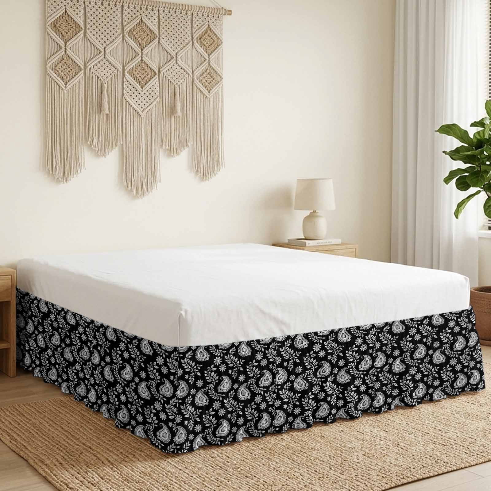 Abstract Paisley Bed Skirt Bed Skirts King Size 18 Inch Drop, Floral ...