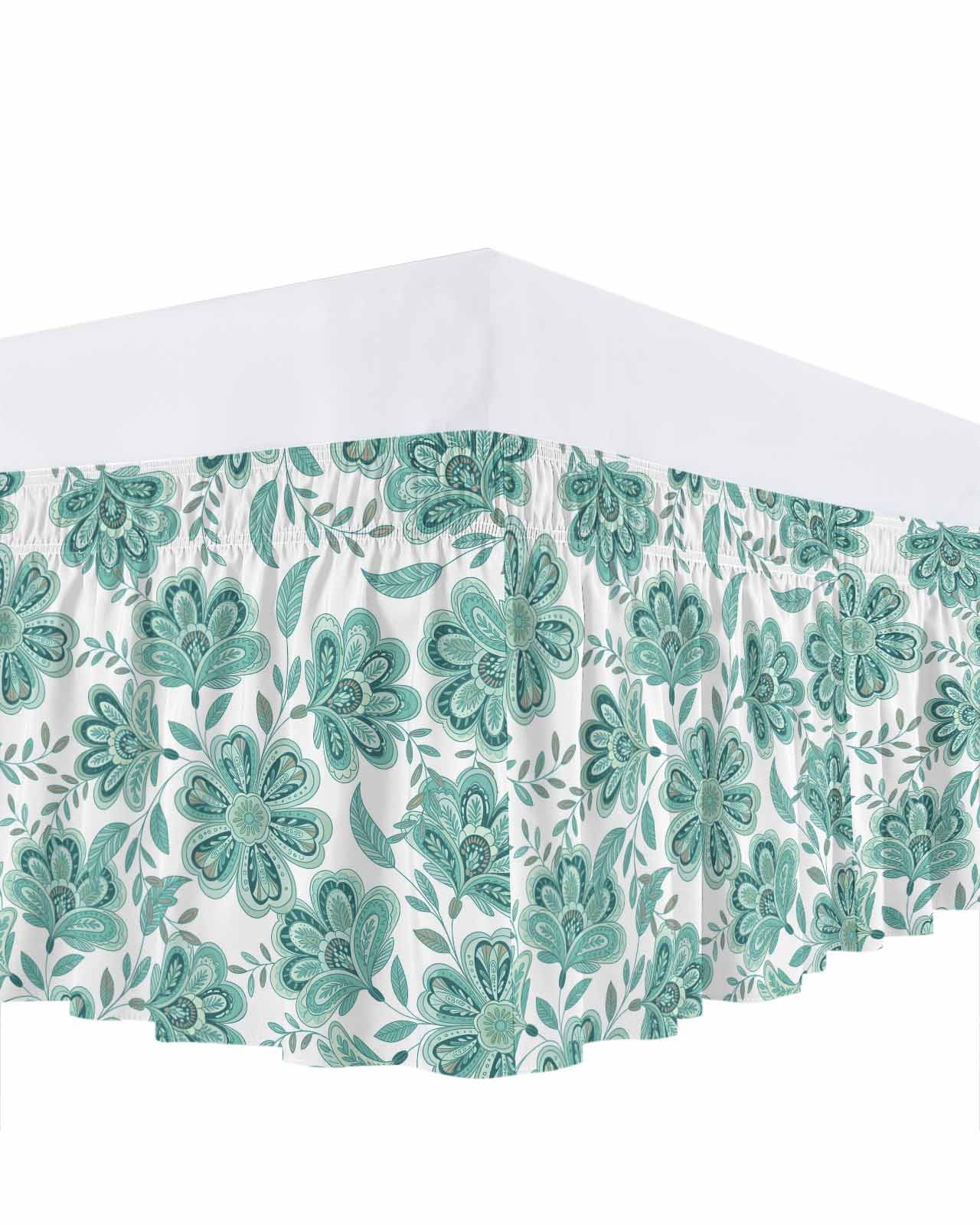 Abstract Paisley Pattern Bed Skirt California King Size 16 Inch Drop ...