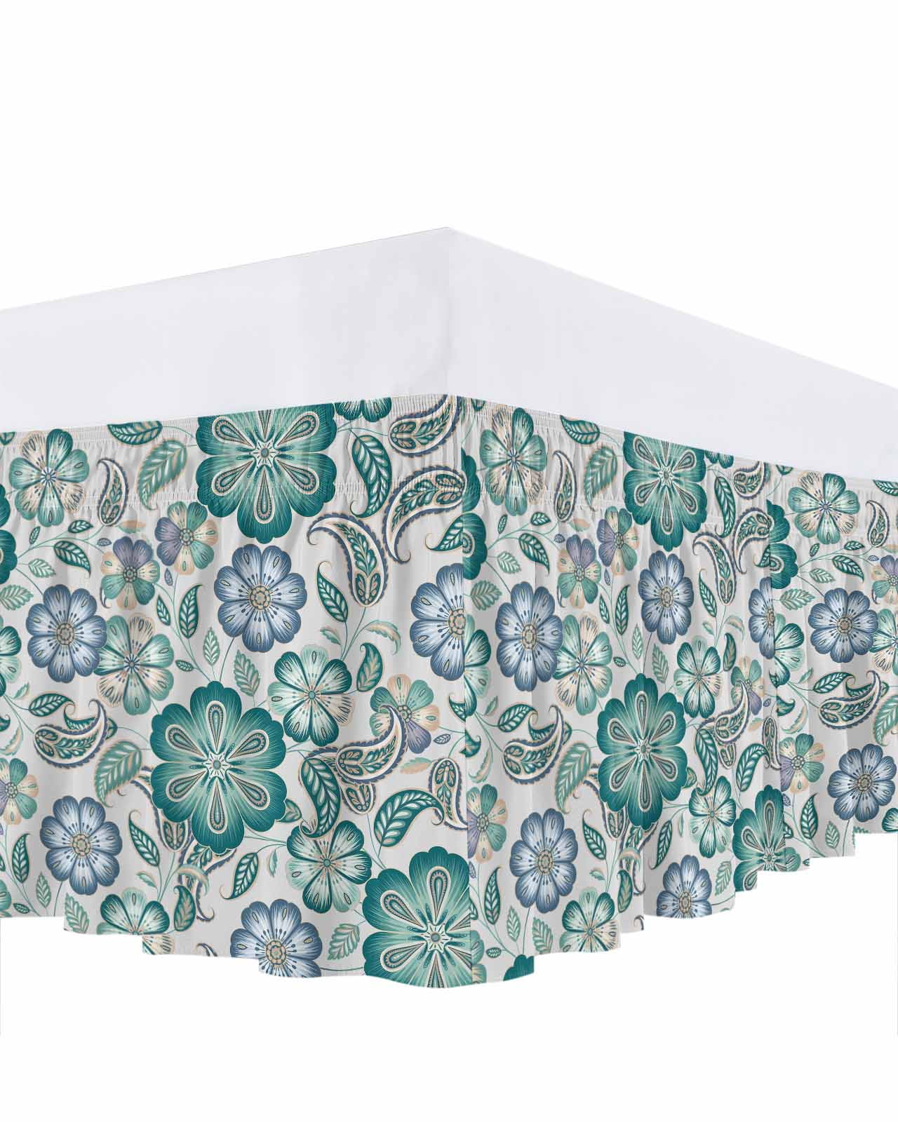 Abstract Paisley Pattern Bed Skirt King Size 16 Inch Drop, Vintage ...