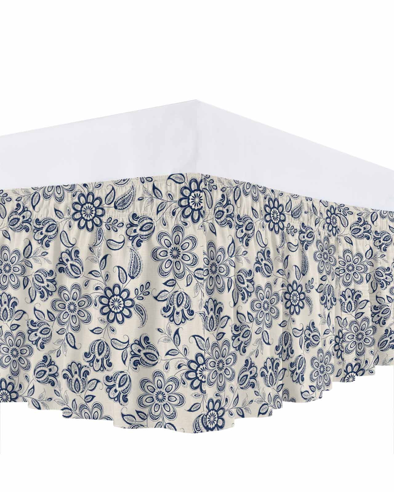 Abstract Paisley Pattern Bed Skirt King Size 18 Inch Drop, Vintage ...