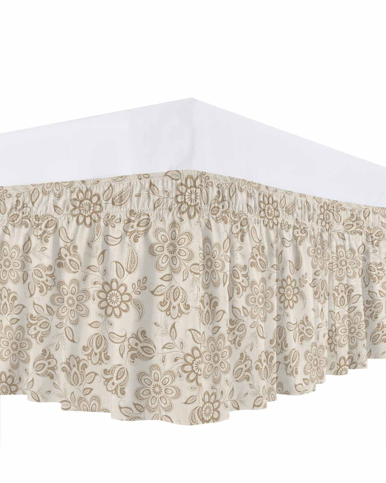 Abstract Paisley Pattern Bed Skirt Queen Size 16 Inch Drop, Vintage ...