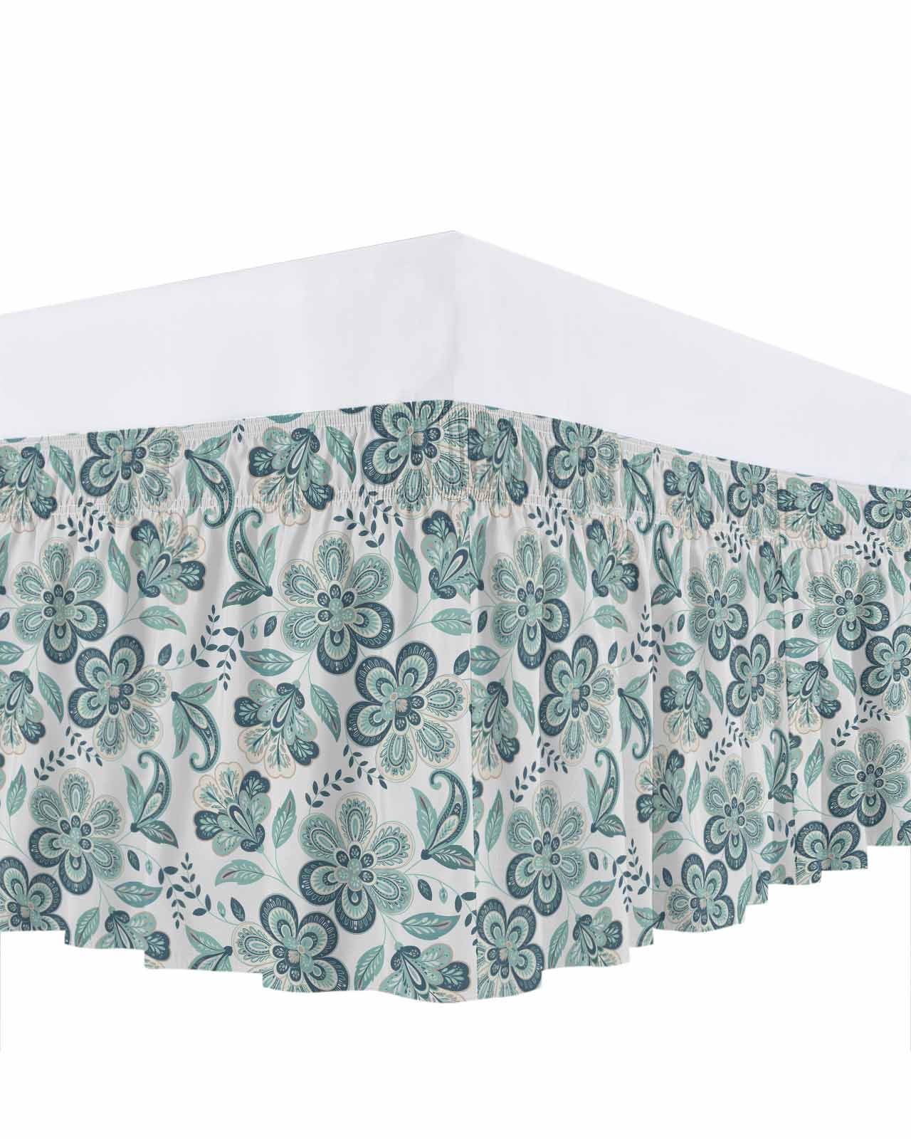 Abstract Paisley Pattern Bed Skirt Queen Size 16 Inch Drop, Vintage ...
