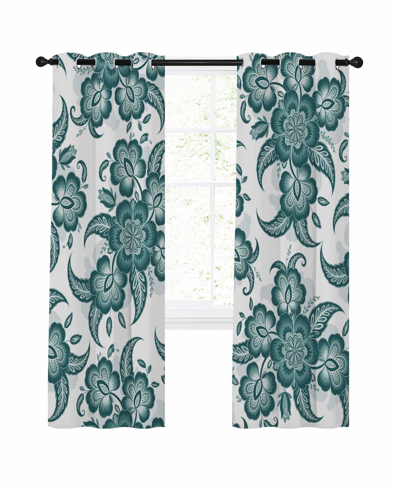 Abstract Paisley Pattern Blackout Curtains for Bedroom Living Room ...