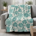 Abstract Paisley Pattern Fleece Throw Blanket Vintage Ethnic Green ...