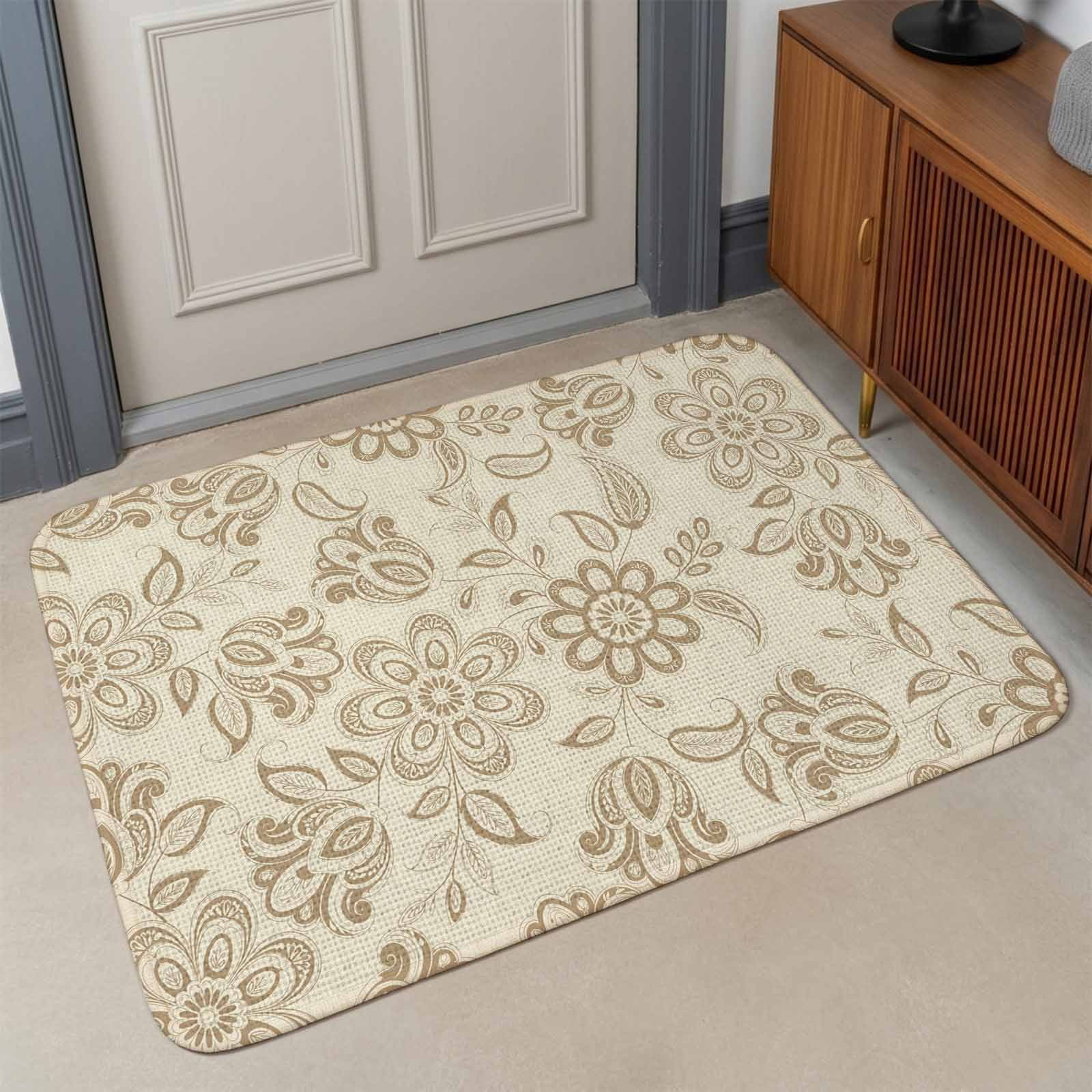 Abstract Paisley Pattern Front Door Mat Indoor Entrance, Vintage Ethnic ...