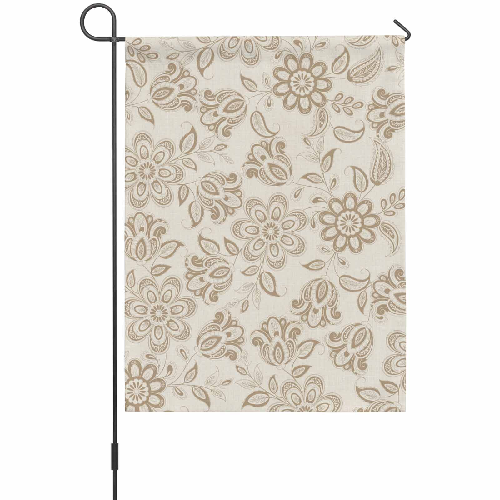 Abstract Paisley Pattern Garden Flags For Outdoor, Vintage Ethnic Brown ...