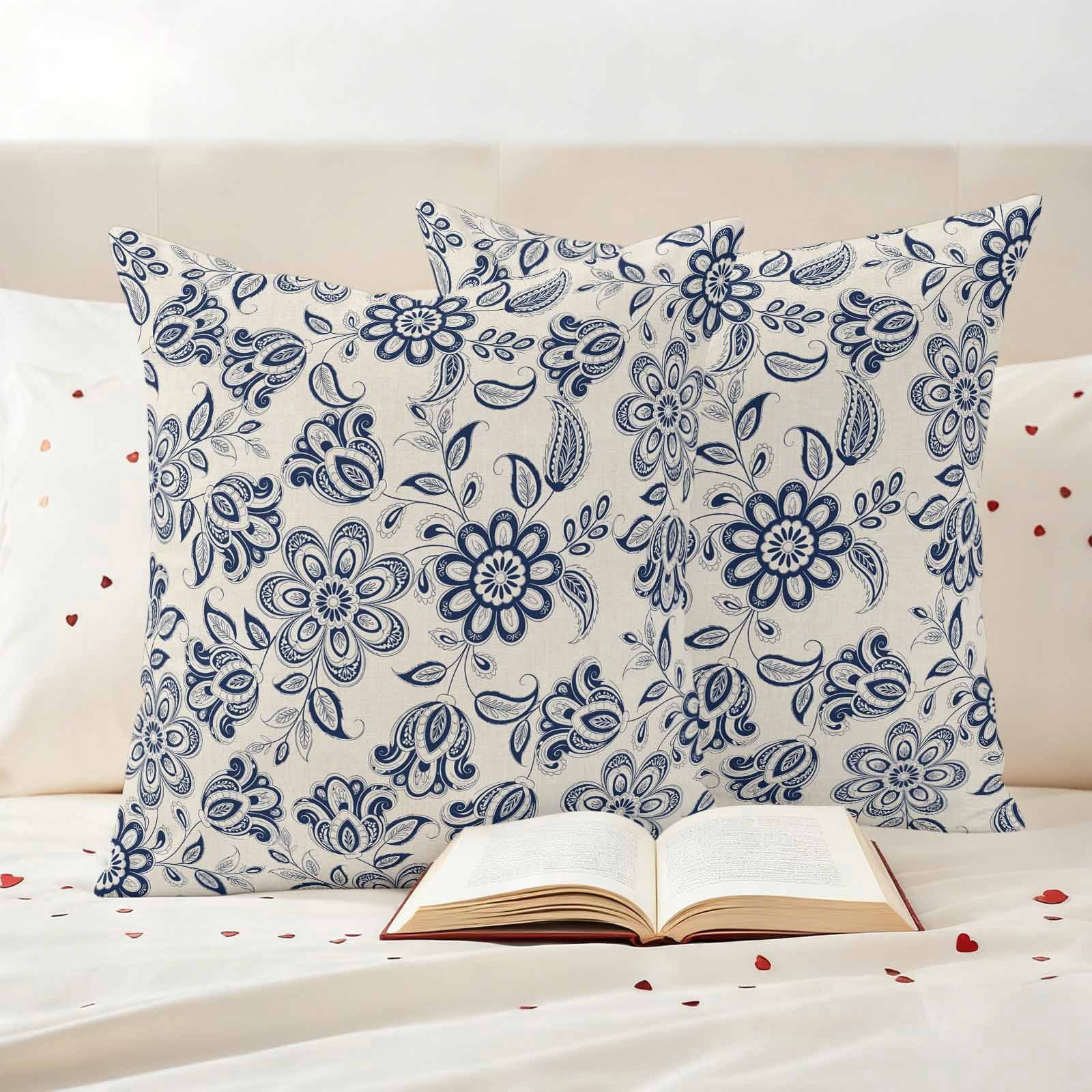 Abstract Paisley Pattern Outdoor Throw Pillow Covers Set of 2, Vintage ...