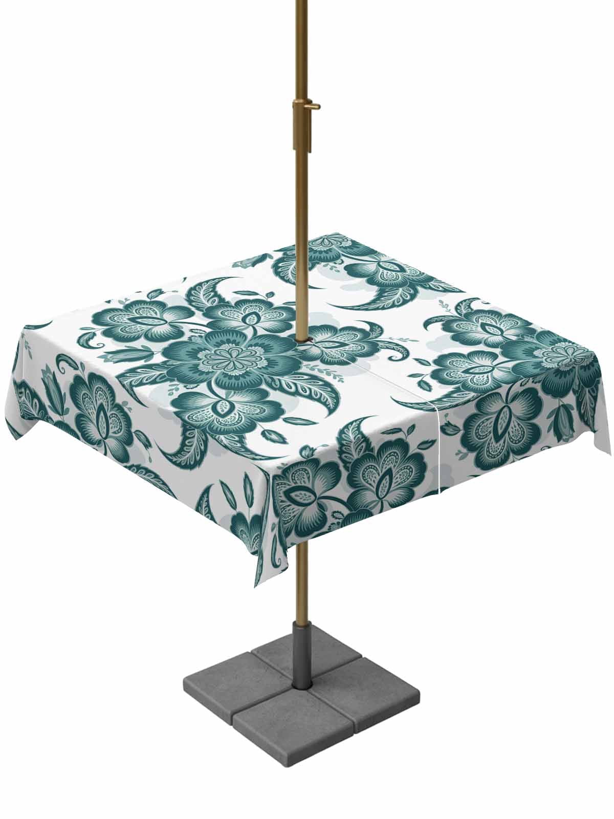 Abstract Paisley Pattern Square Outdoor Tablecloth with Umbrella Hole ...