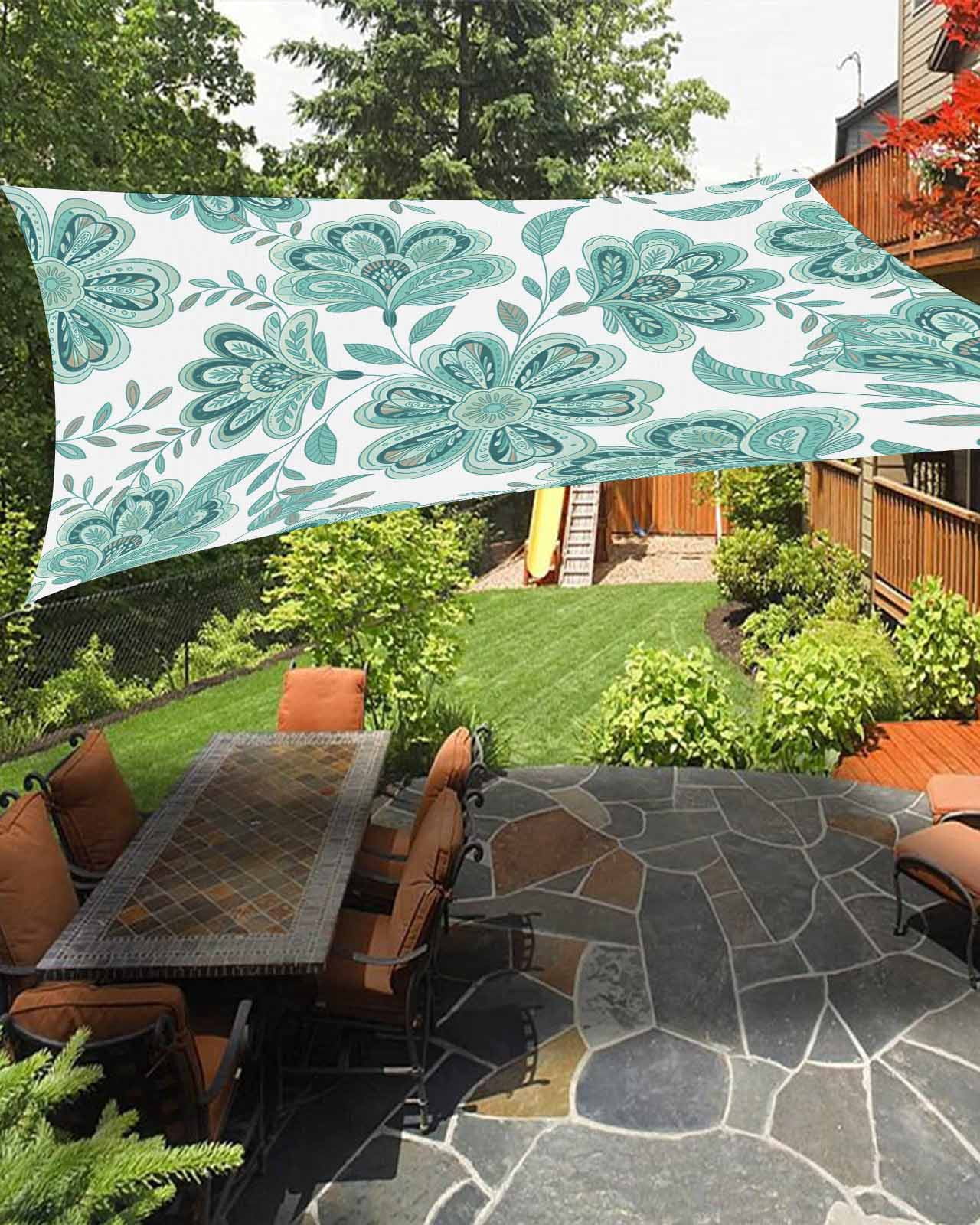 Abstract Paisley Pattern Sun Shade Sail 6.5'X10' Retro Green Ethnic ...