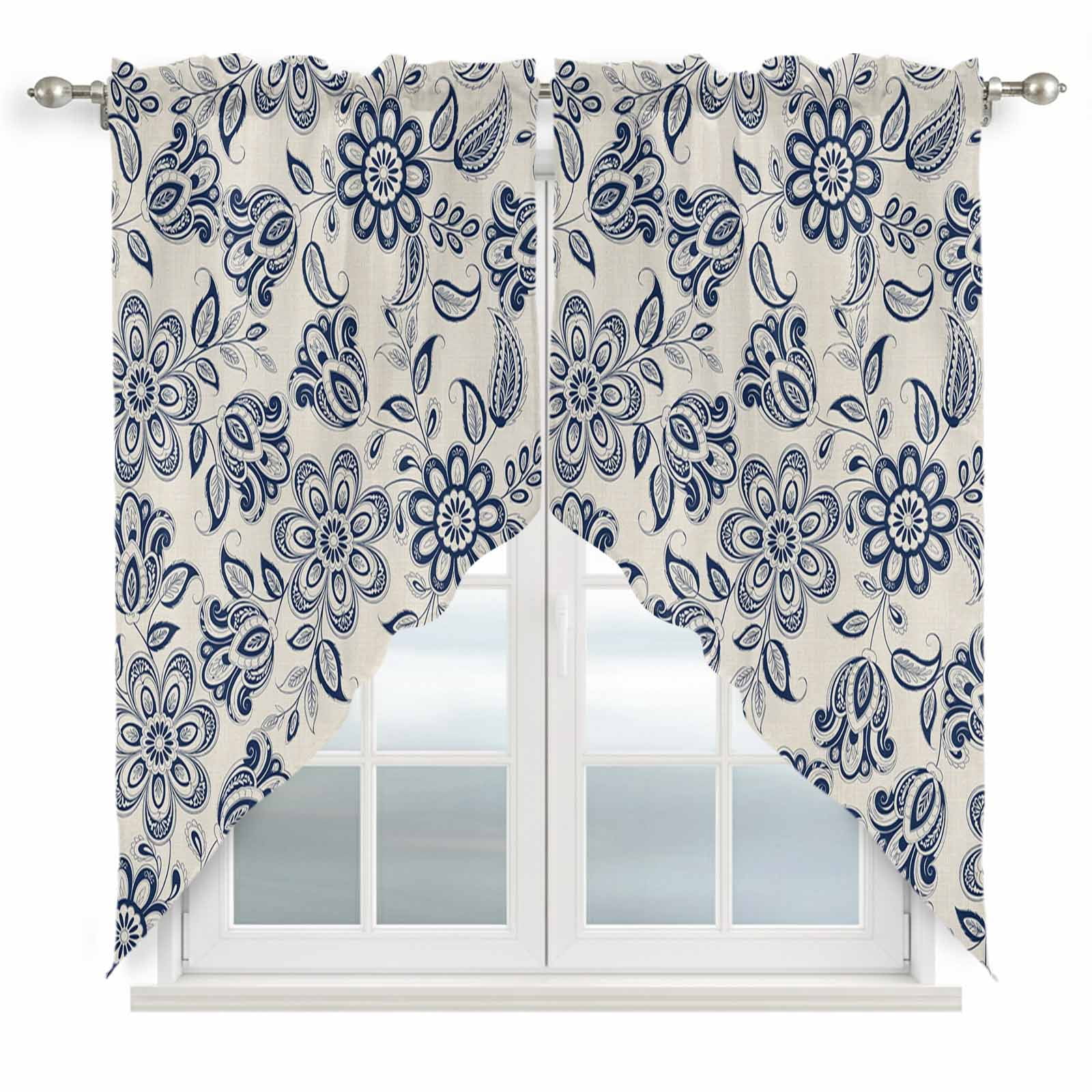 Abstract Paisley Pattern Swag Curtain Valance for Window 2 Panels ...