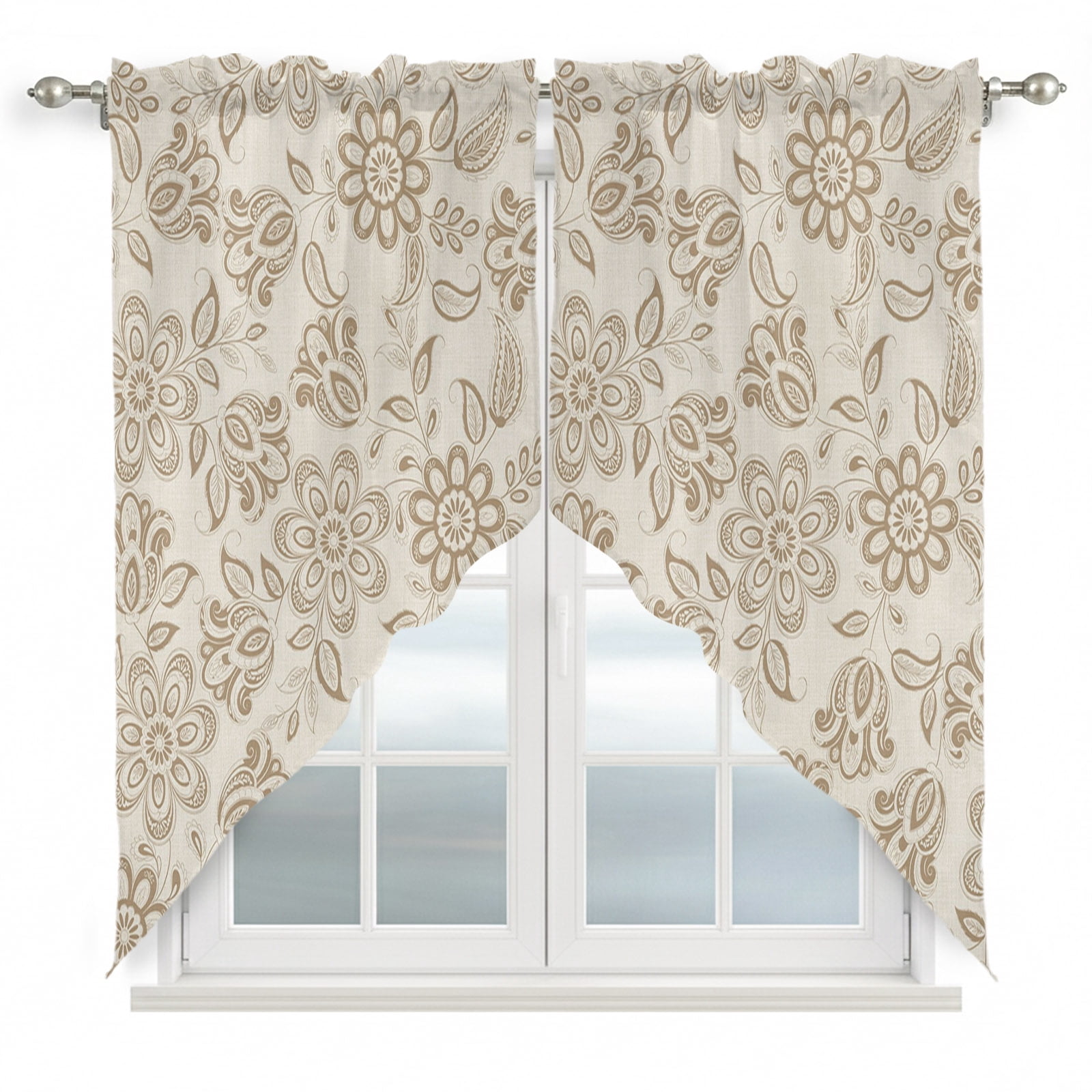 Abstract Paisley Pattern Swag Valances for Windows 45 inches Long ...