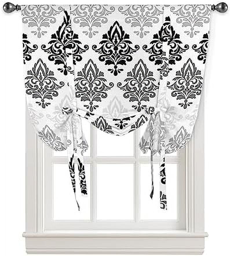 Abstract Paisley Tie Up Curtains for Kitchen Bedroom Living Room ...