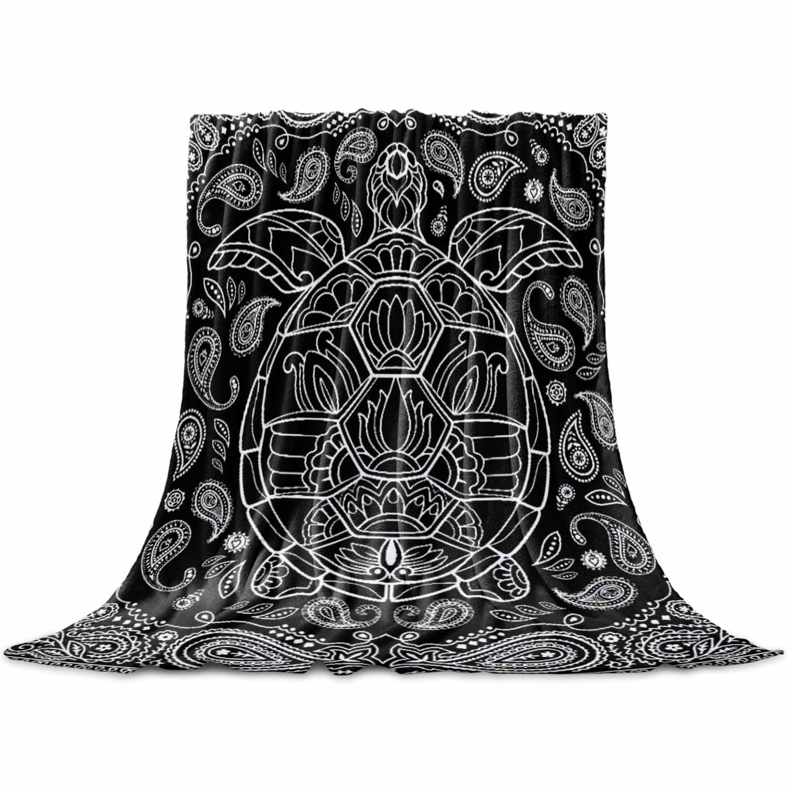 Abstract Paisley Turtle Throw Blankets, Soft Flannel Fleece Microfiber ...