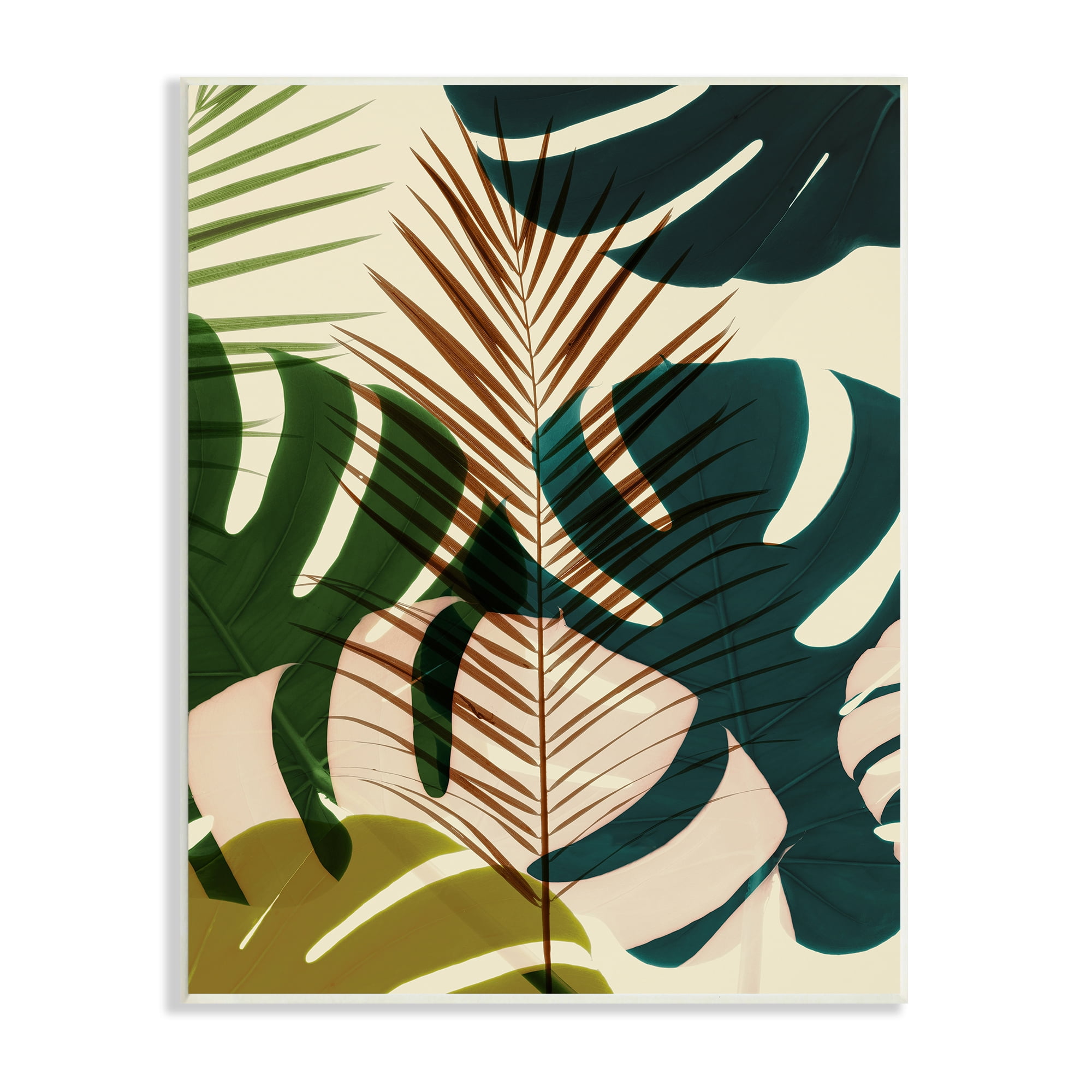 Abstract Palm Frond Arrangement Warm Tropical Summer Plants 13 in x 19 ...