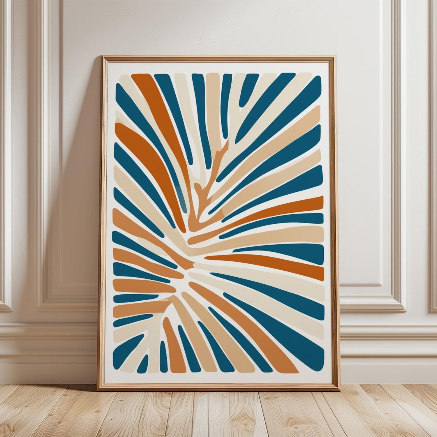 Abstract Palm Leaf, Retro Botanical Modern Wall Art, Collection, wall ...