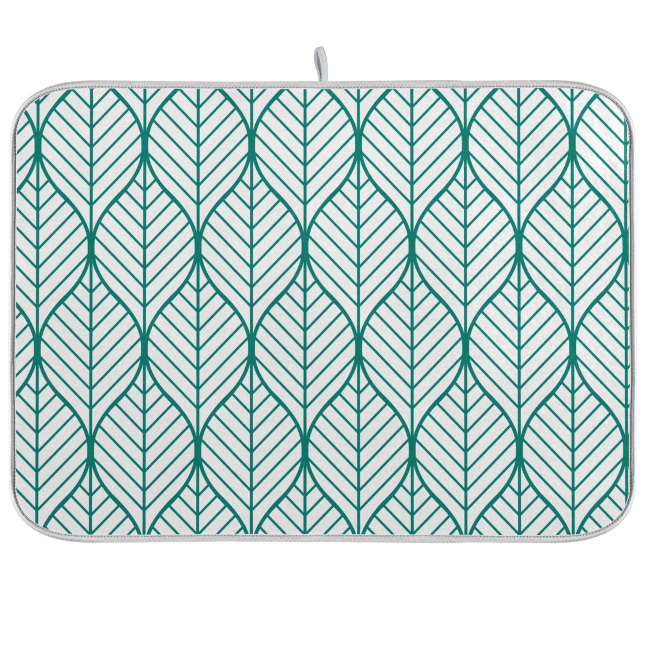 Abstract Palm Leaf Tree Moroccan Dish Drying Mat Microfiber Kitchen ...