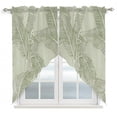 Abstract Palm Leaves Swag Curtain Valance for Window 2 Panels Green ...