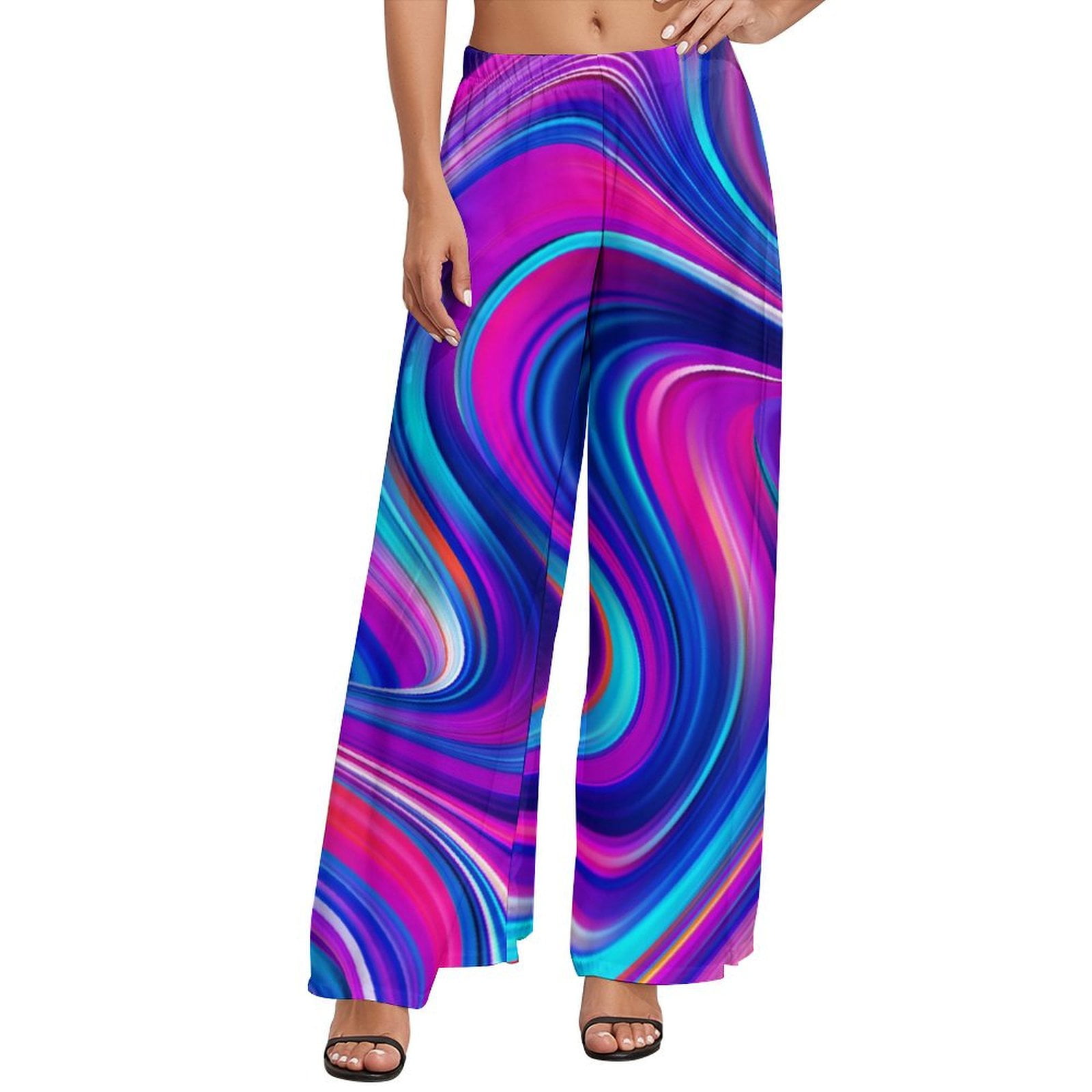 Abstract Pants Colorful Geometry Aesthetic Straight Wide Leg Pants High ...